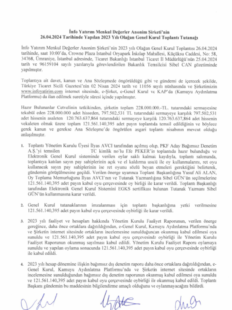 2023 - Mzal - Genel Kurul Tutanak. | PDF