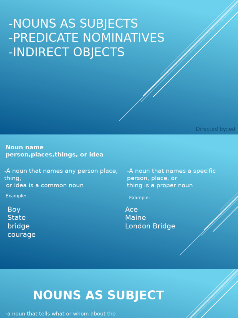 Nouns As Subjects | PDF