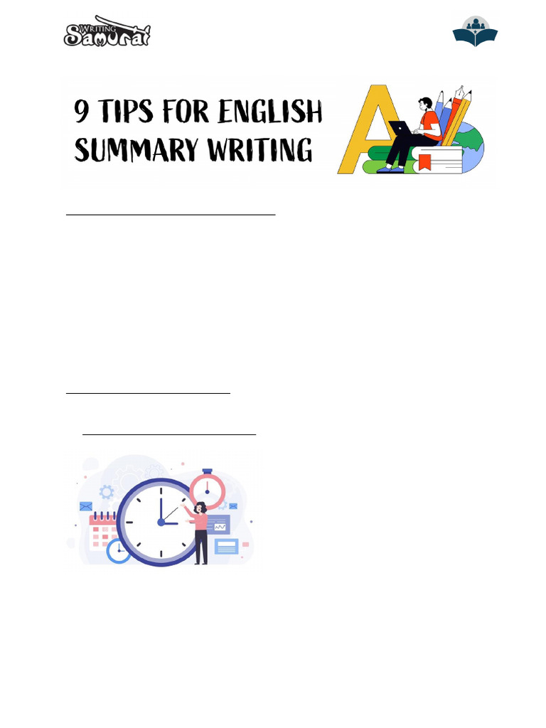 9 Tips For English Summary Writing | PDF