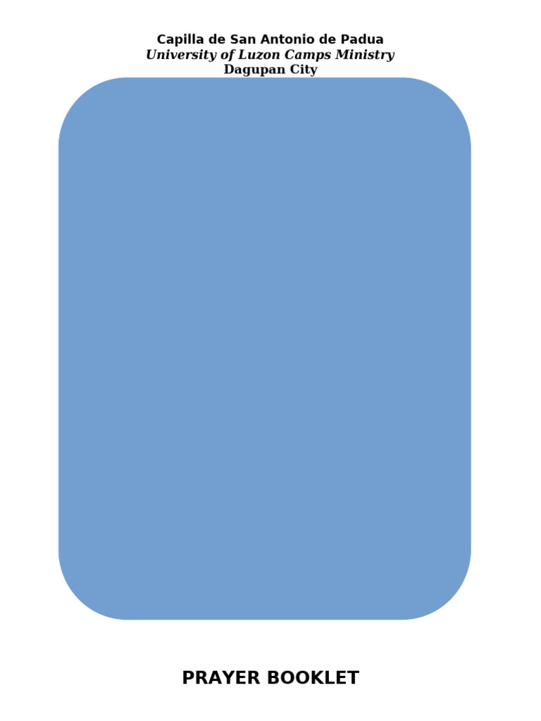 Prayer Booklet Cover | PDF