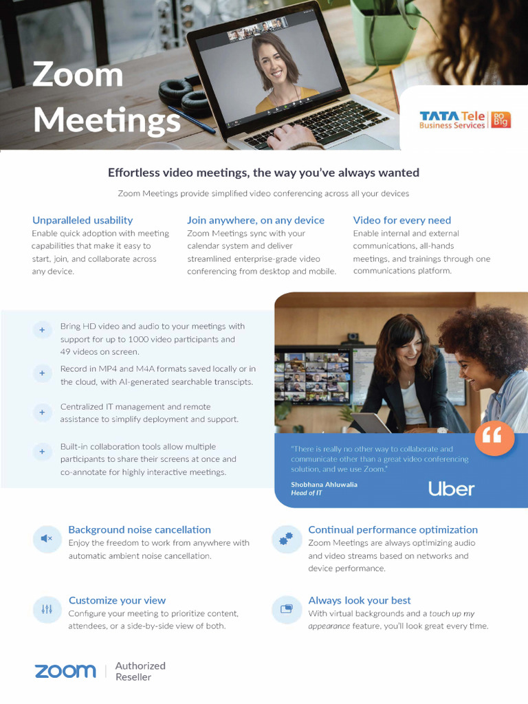 Zoom Meetings Datasheet Brochure 25 | PDF