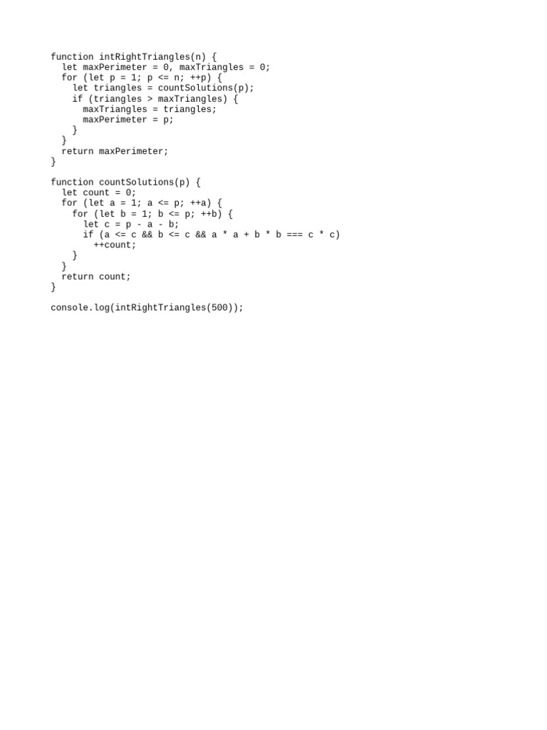 Problem 39 Integer Right Triangles | PDF