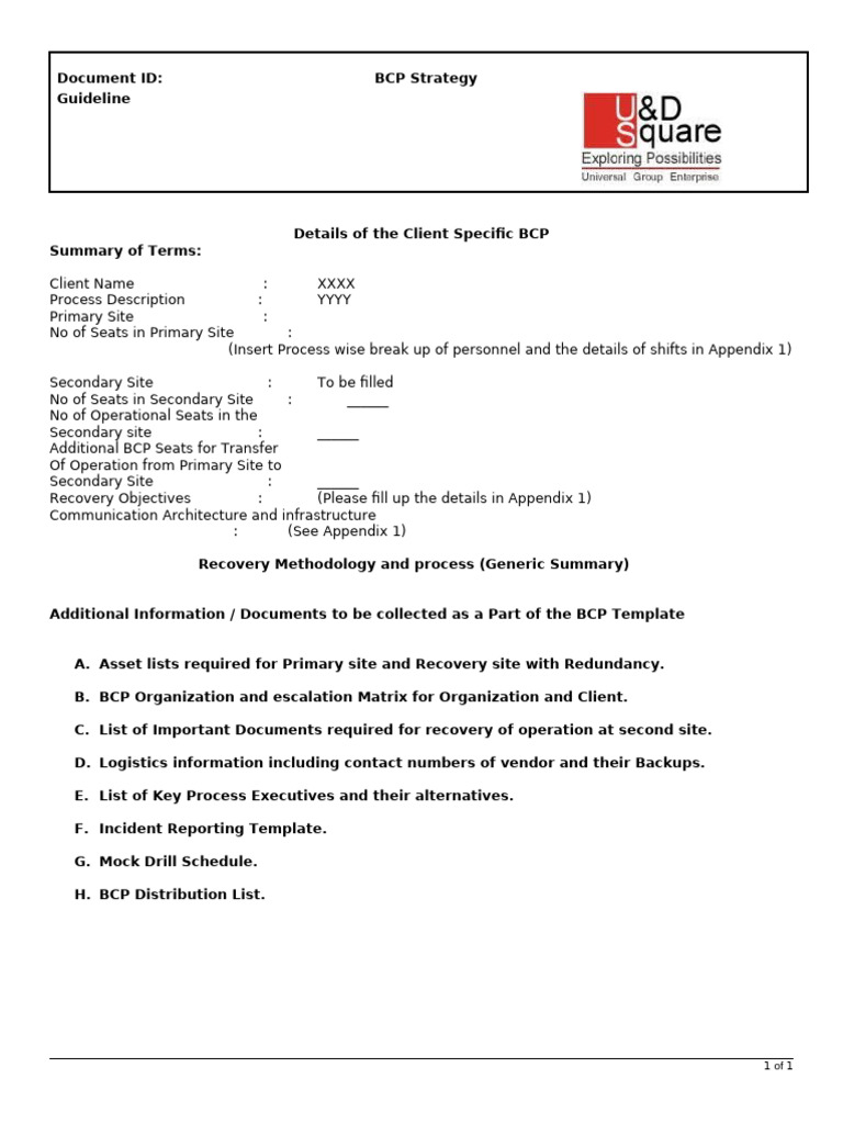 BCP Strategy Guideline | PDF | Computers