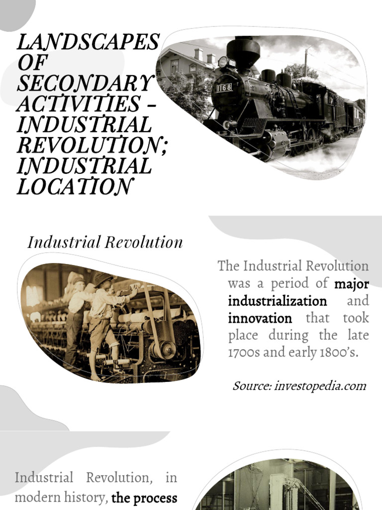 Landscapes of Secondary Activities Industrial Revolution | PDF