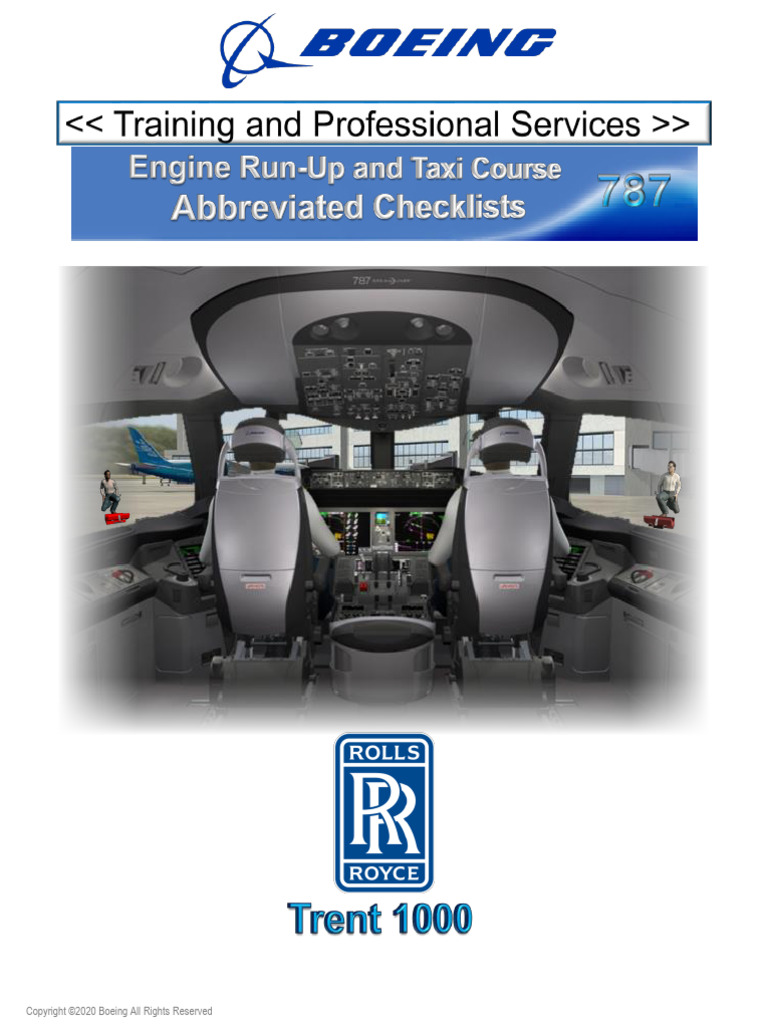 787 Trent 1000 Abbreviated Checklist | PDF
