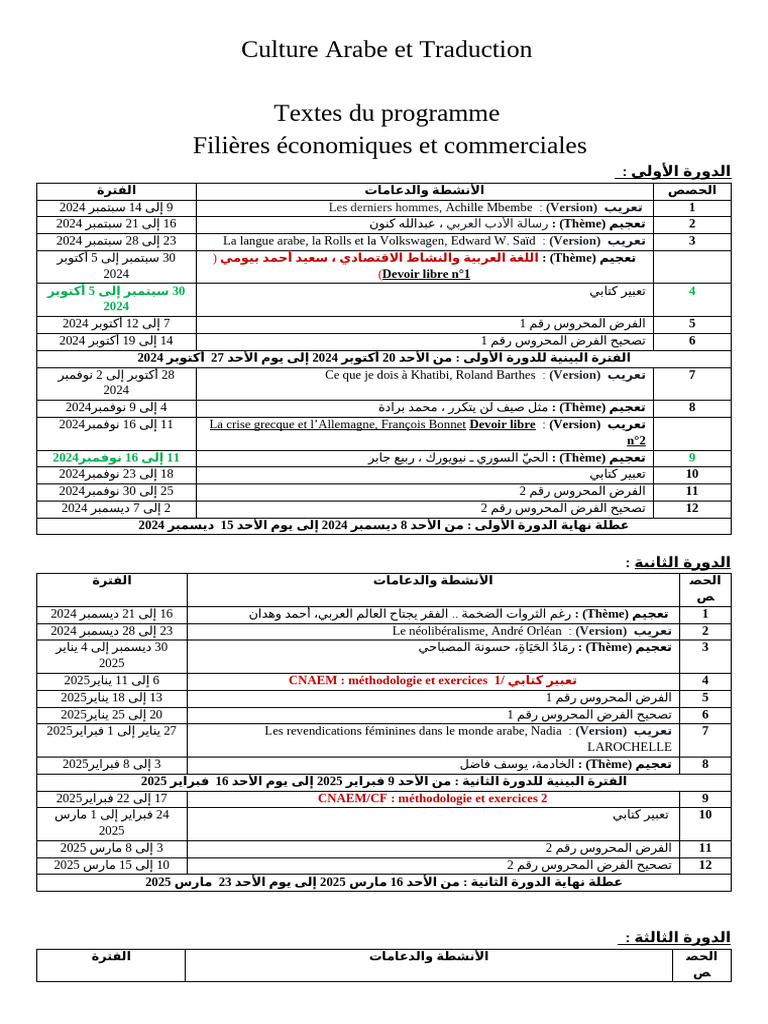 Programme CAT 2ème ECS - ECT | PDF