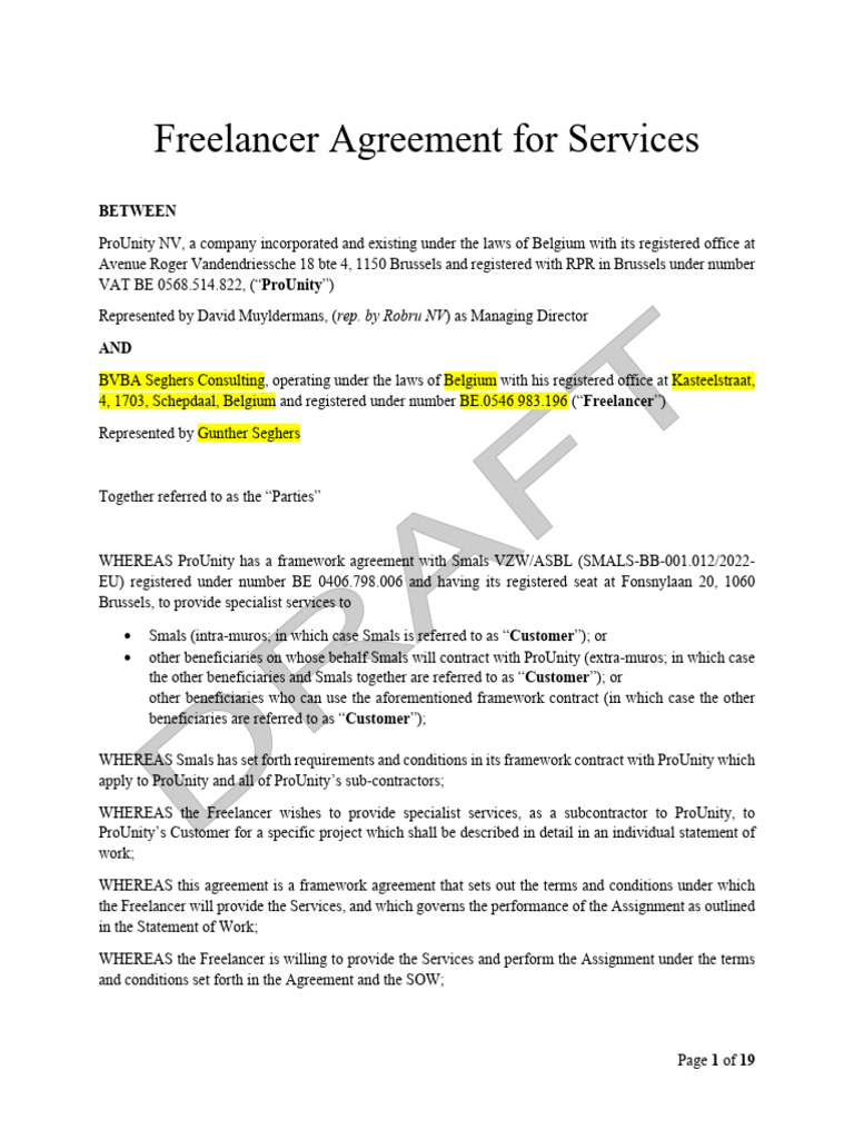 Draft Framework Agreement | PDF