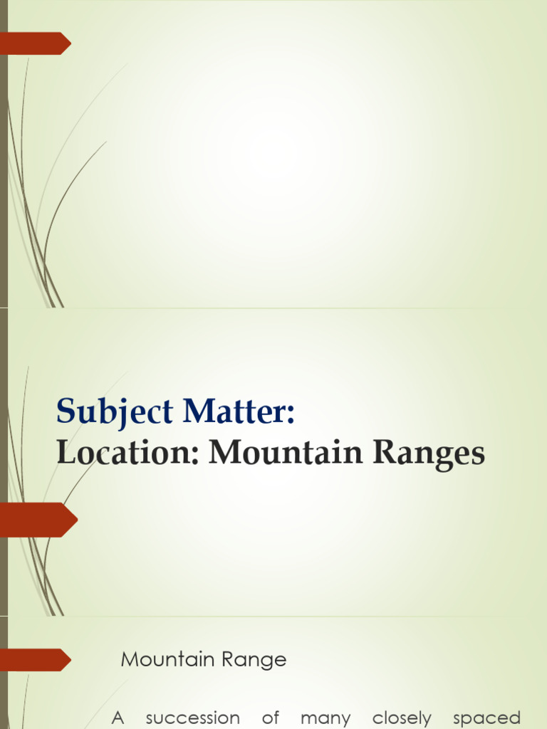 Lesson on Mountain Ranges | PDF