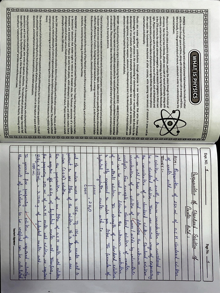 chemistry lab record | PDF