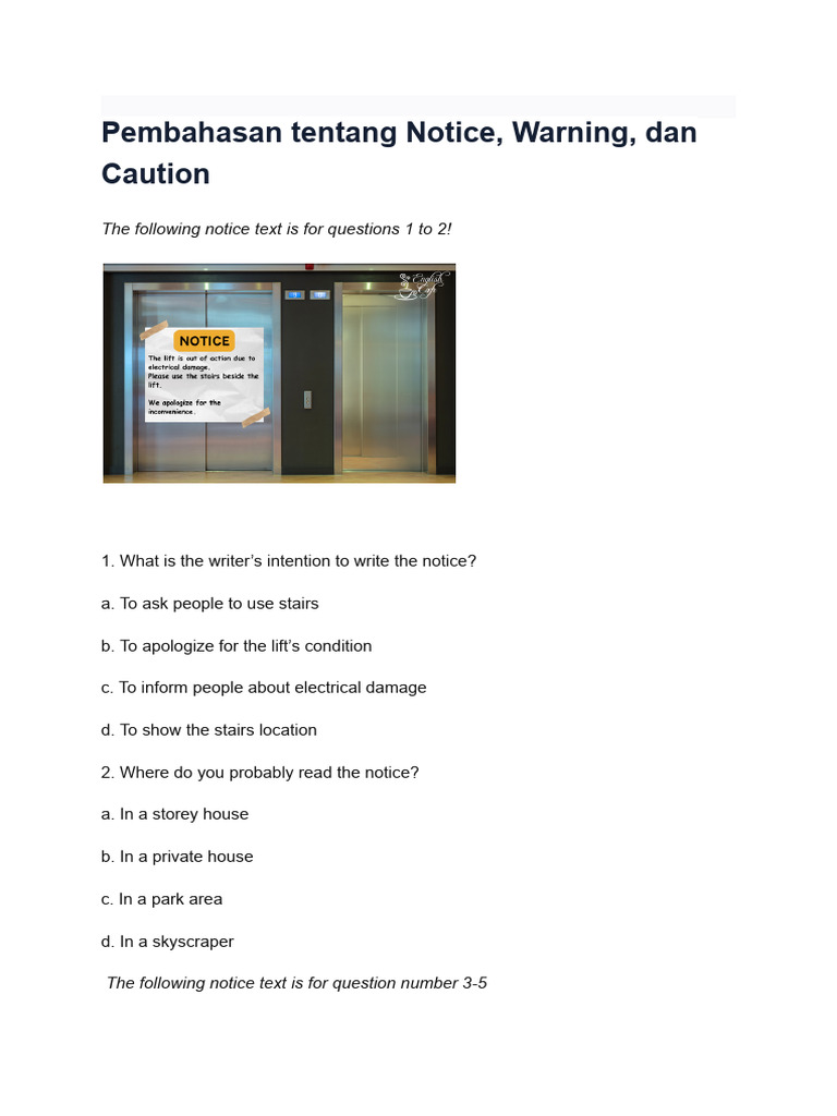 Notice and Coution | PDF