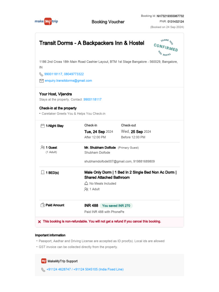 Booking Confirmation Voucher-8 | PDF