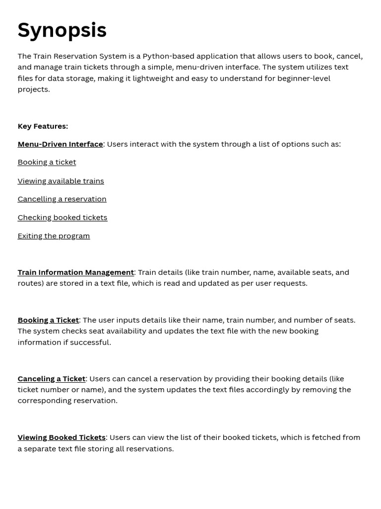 Synopsis: Key Features: Menu-Driven Interface | PDF