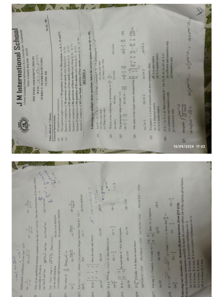 Math Q Paper | PDF