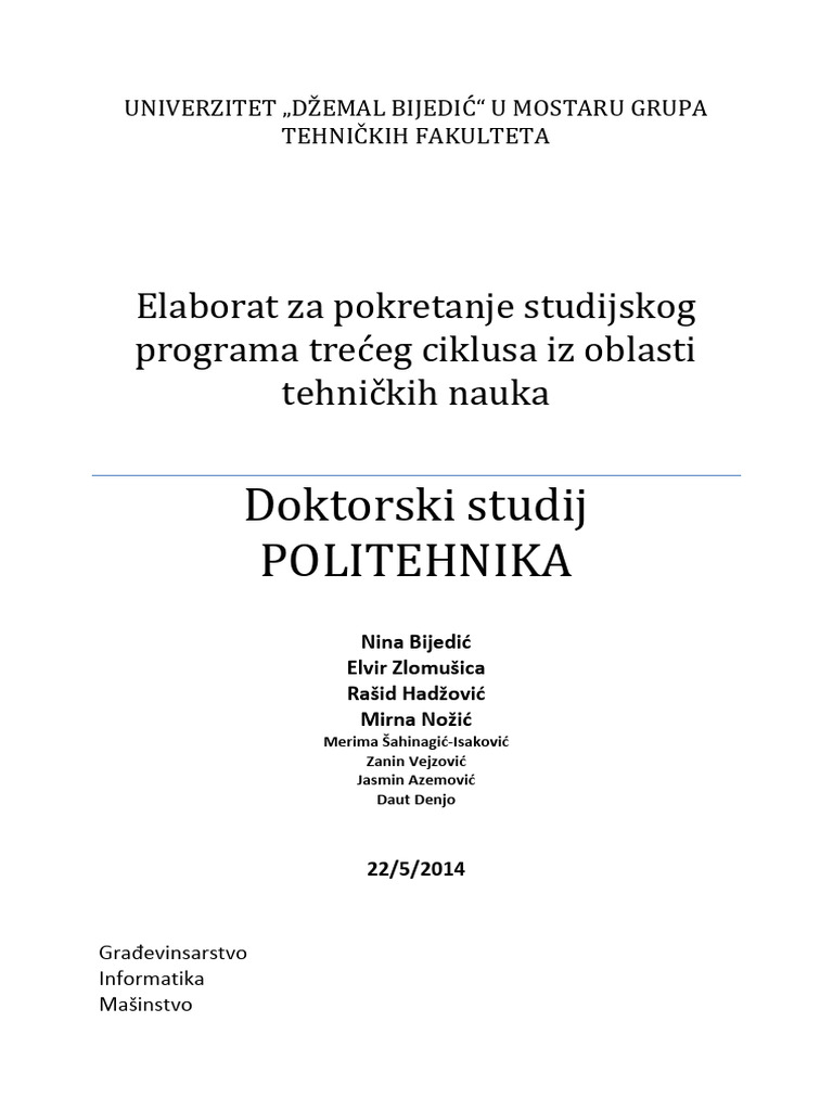Elaborat Politehnika | PDF