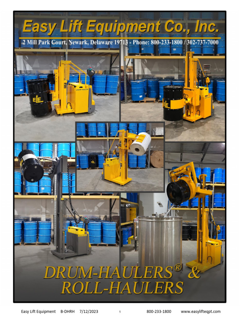 Easy Lift Equipment Drum-Hauler & Roll-Hauler Brochure | PDF