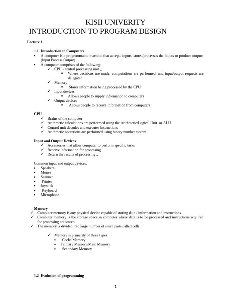 Introduction To Program Design Notes | PDF