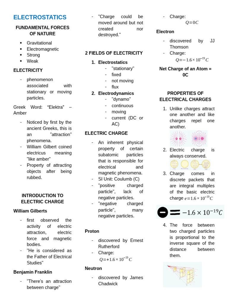 ELECTROSTATICS | PDF