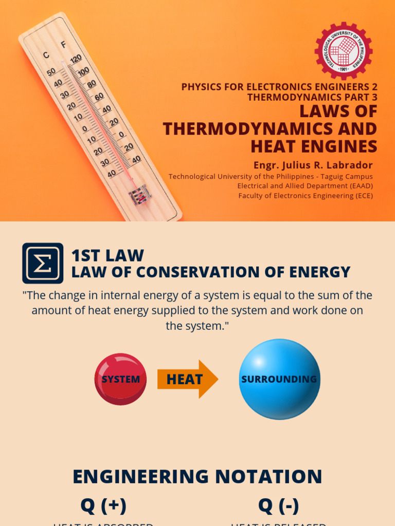 Topic 03 Thermodynamics Part 3 Laws of Thermodynamics and Heat Engines | PDF