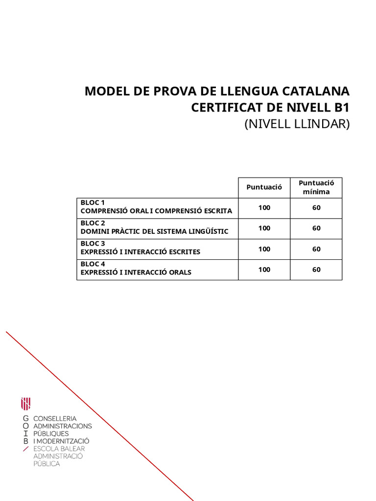 B1 Model de Prova | PDF