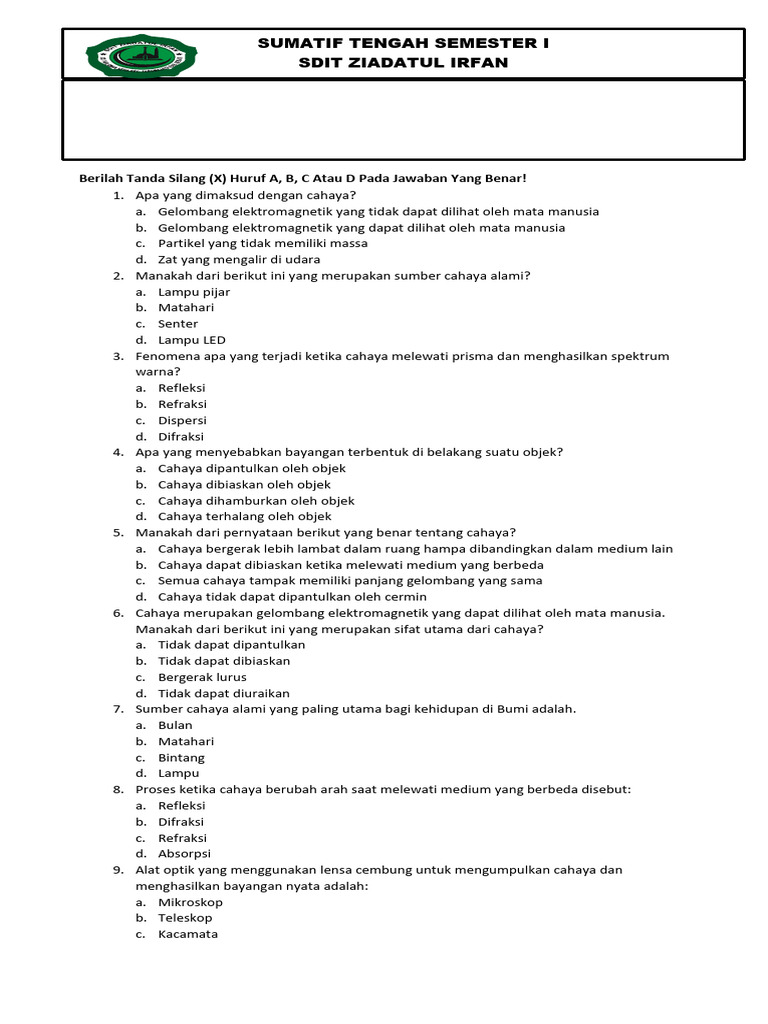Soal IPAS STS Kls 5 Fix | PDF