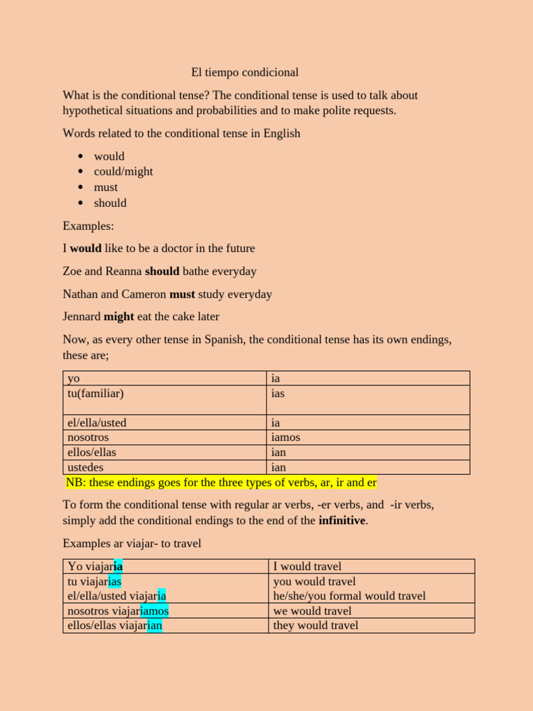 El Tiempo Condicional | PDF