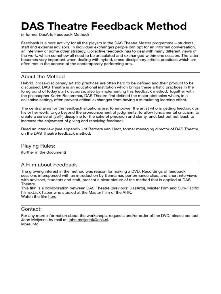 das-theatre-feedback-method (1) | PDF