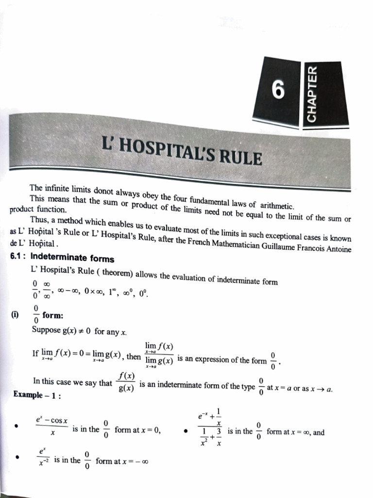 L Hospital Rule | PDF