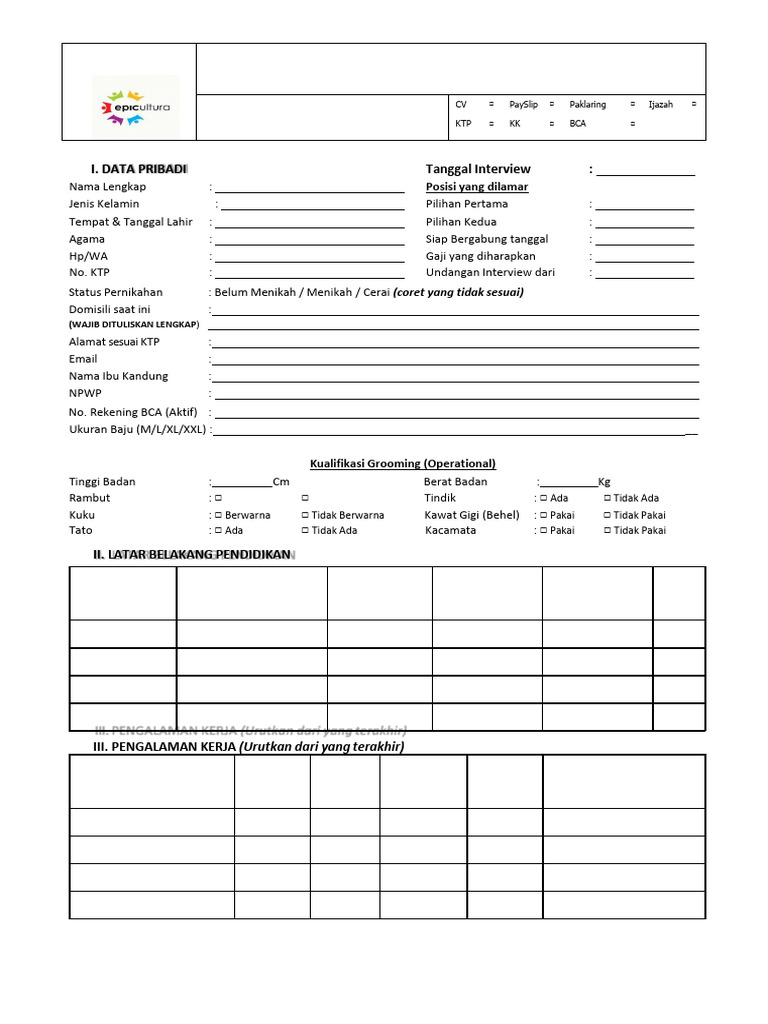 FORM INTERVIEW NEW | PDF