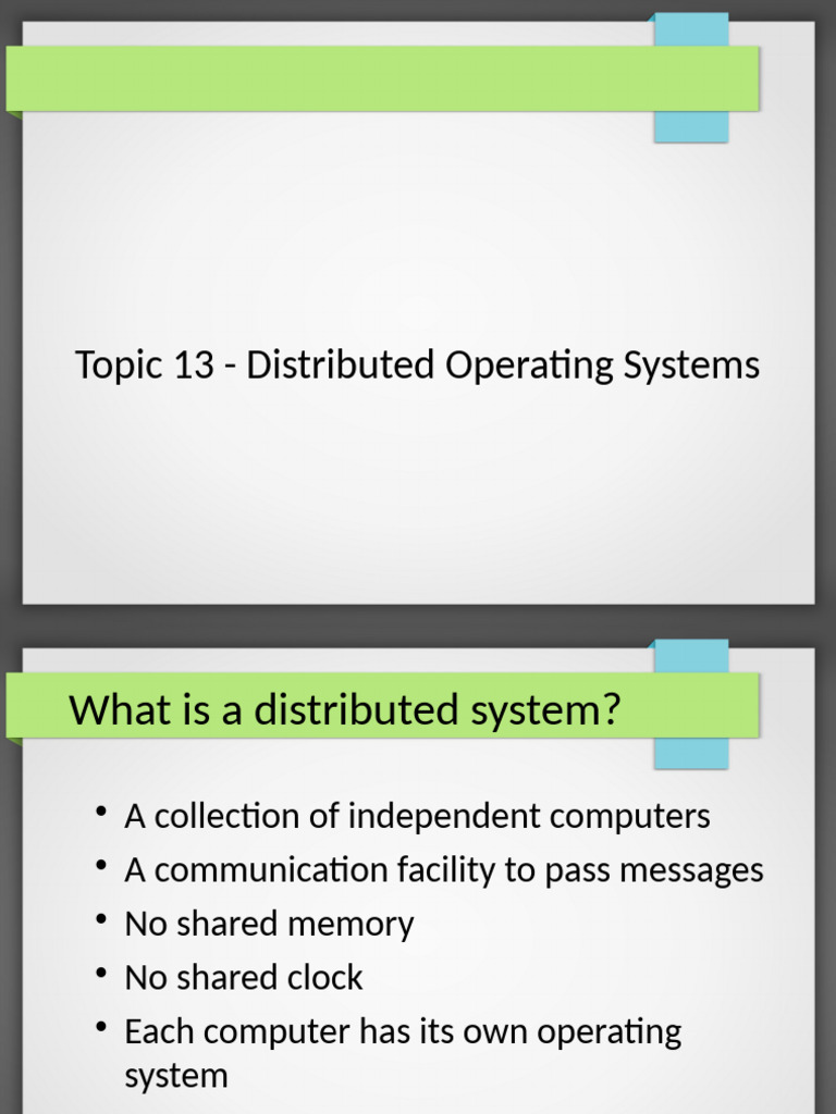 Topic 13 Distributed Operating Systems | PDF
