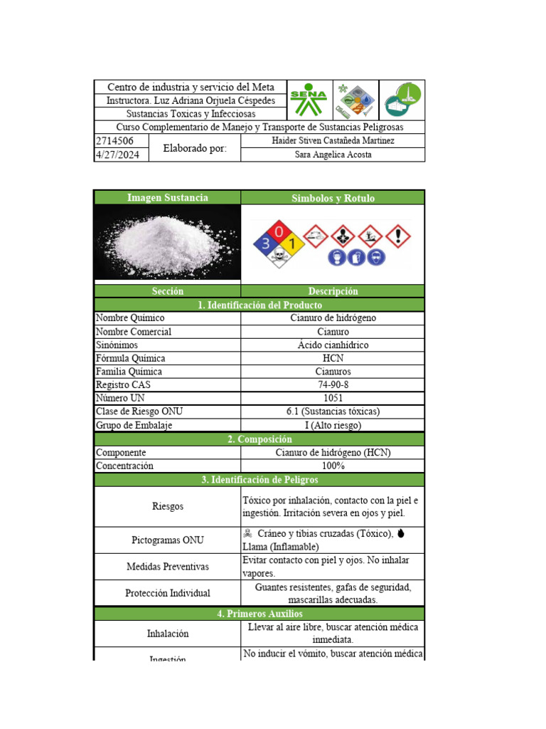 Hoja de Seguridad | PDF