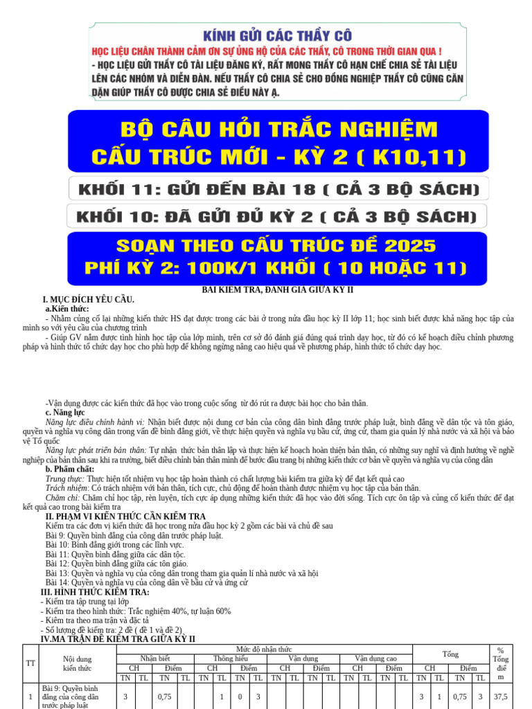 5 - KNTT - K11 - ĐỀ GK2 (40%TN+60TL) | PDF