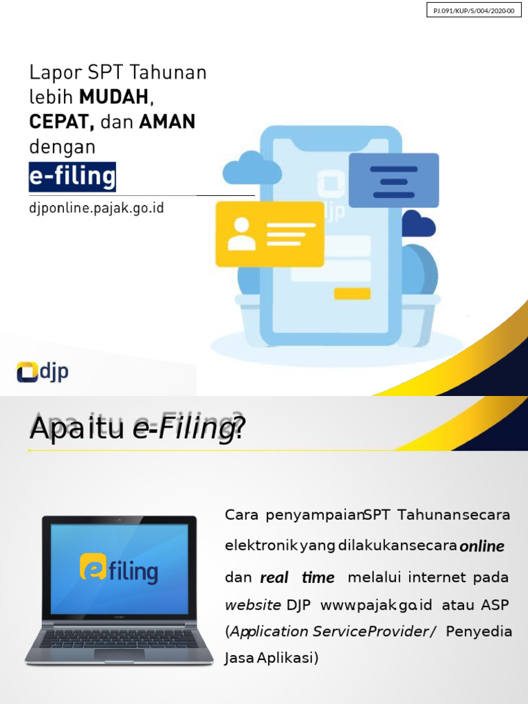 Pengisian SPT Tahunan E-Filing | PDF