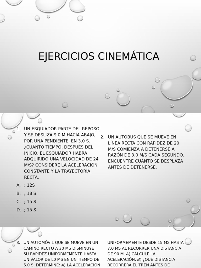 Ejercicios Cinemática | PDF