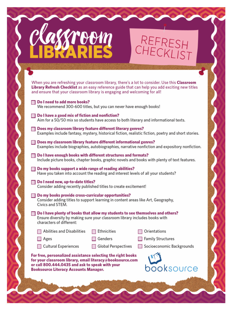 Refreshing A Classroom Library Printables | PDF