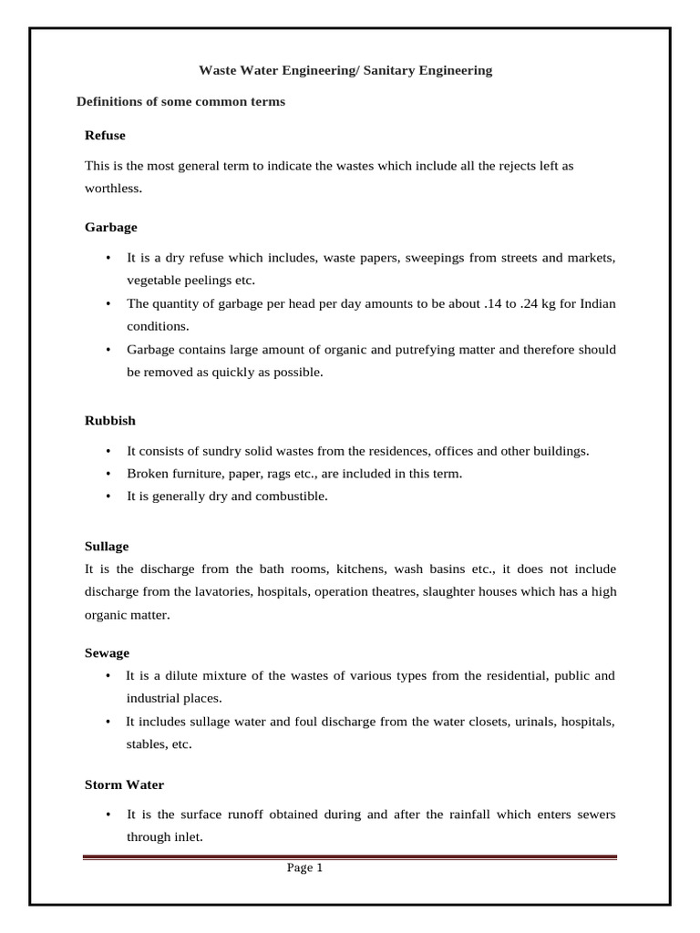 EE-II - Unit I - Planning of Sewerage System-Lecture Notes-1 | PDF EE-II - Unit I - Planning of Sewerage System-Lecture Notes-1 | PDF