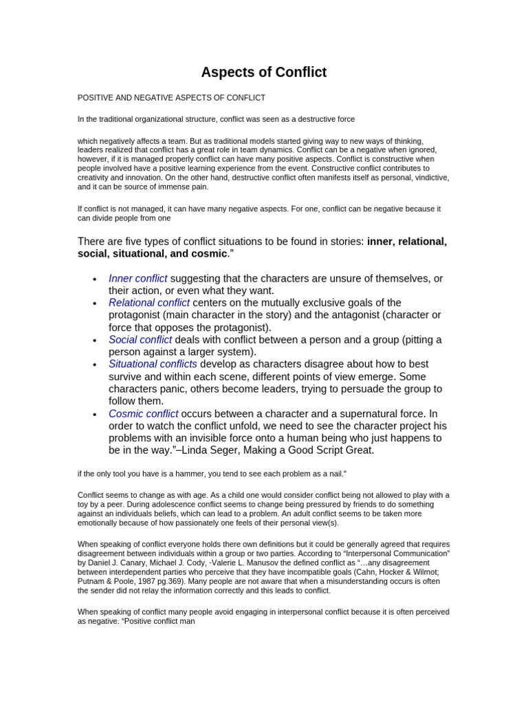 Conflict Aspects | PDF