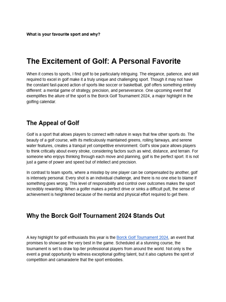 Golf | PDF