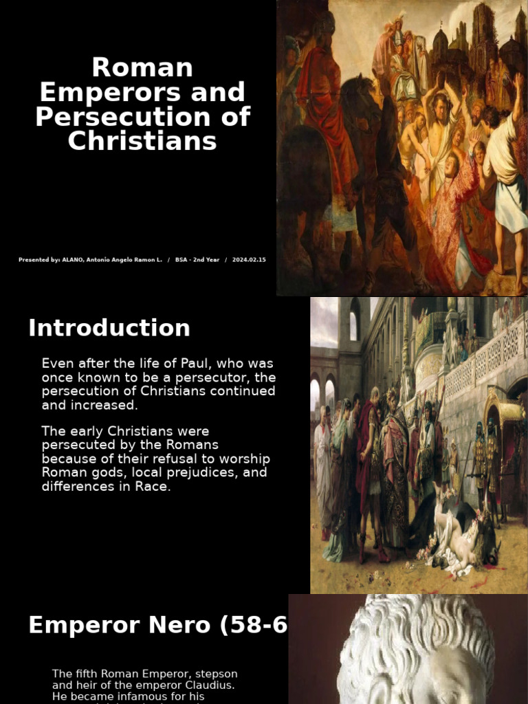 Roman Emperors and The Persecution of Christians | PDF