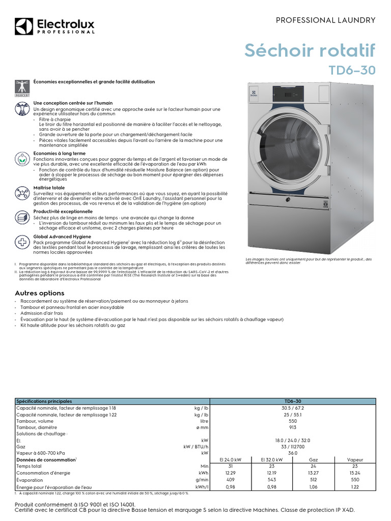 Electrolux td6 30 Fiche Produit | PDF