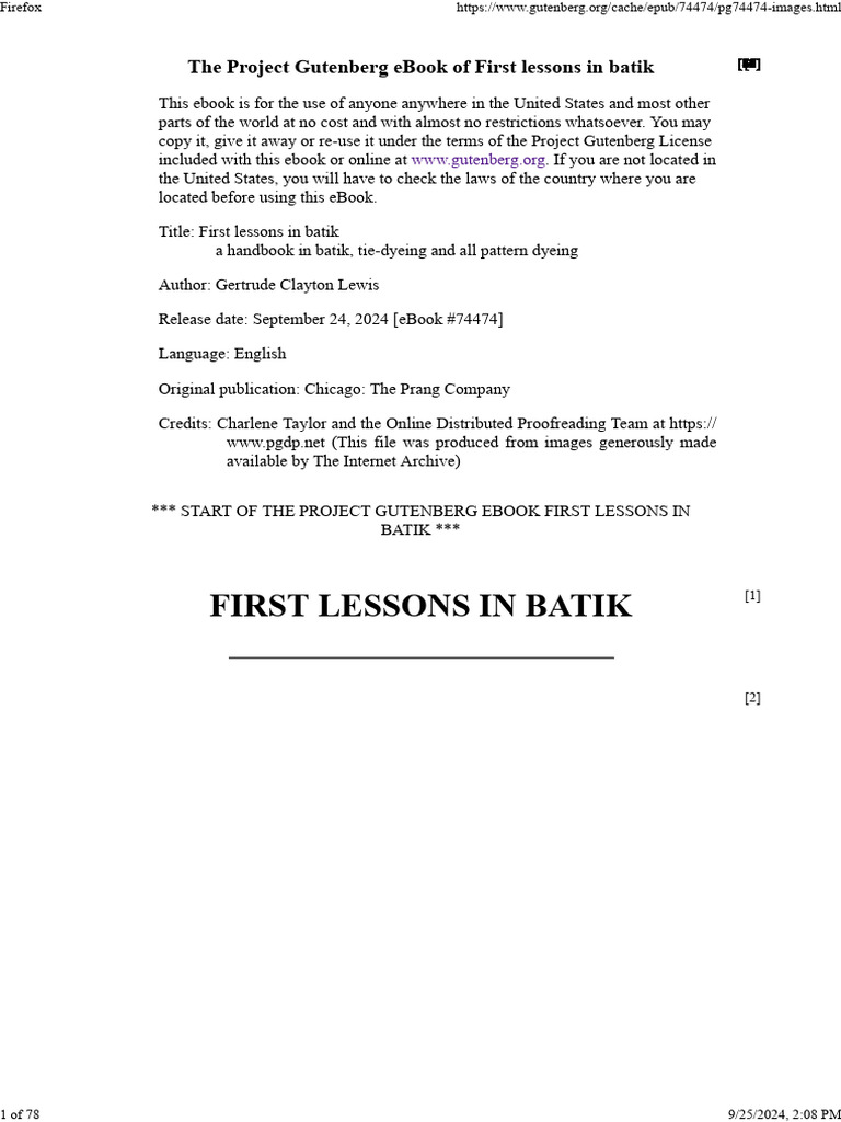 First Lesson in Batik | PDF | Textiles