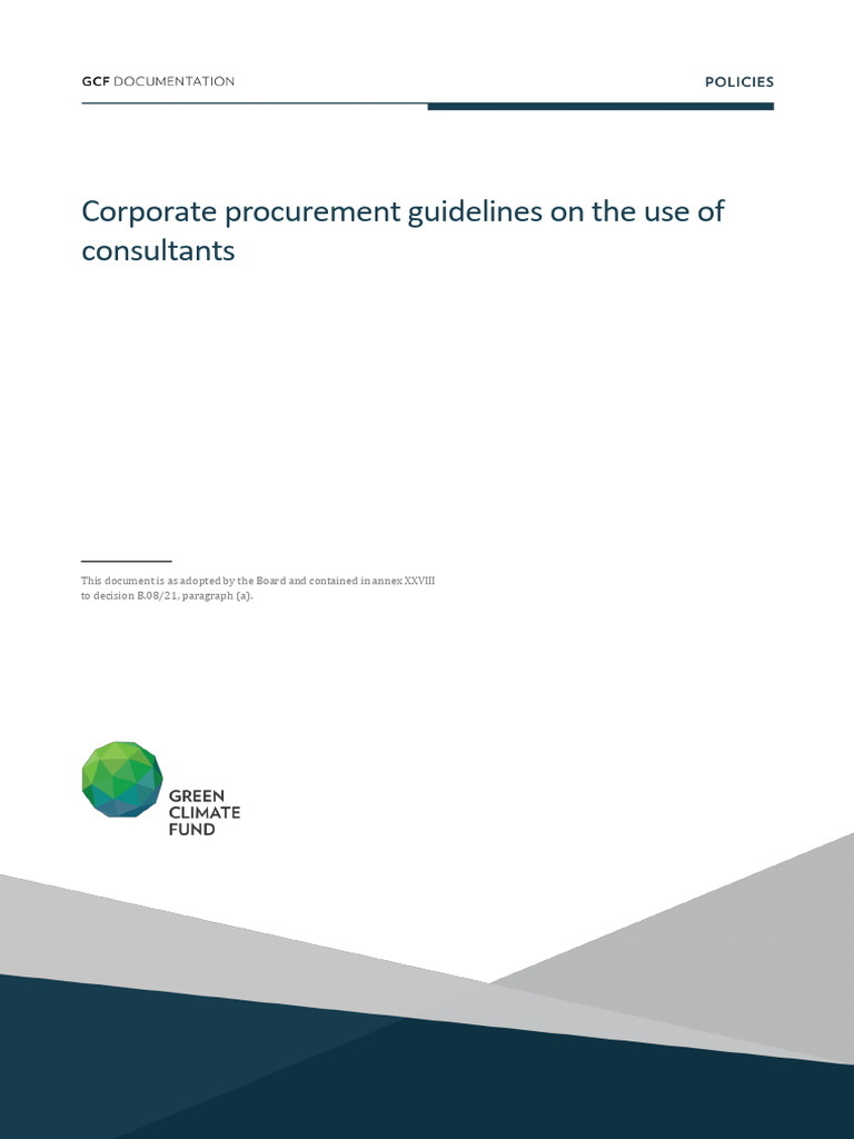 Consultancy Procurement Guidelines | PDF | Consultant | Request For ...