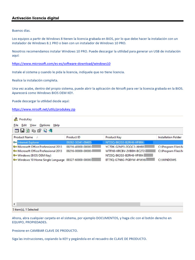 Manual de Activación Windows 10 Digital | PDF