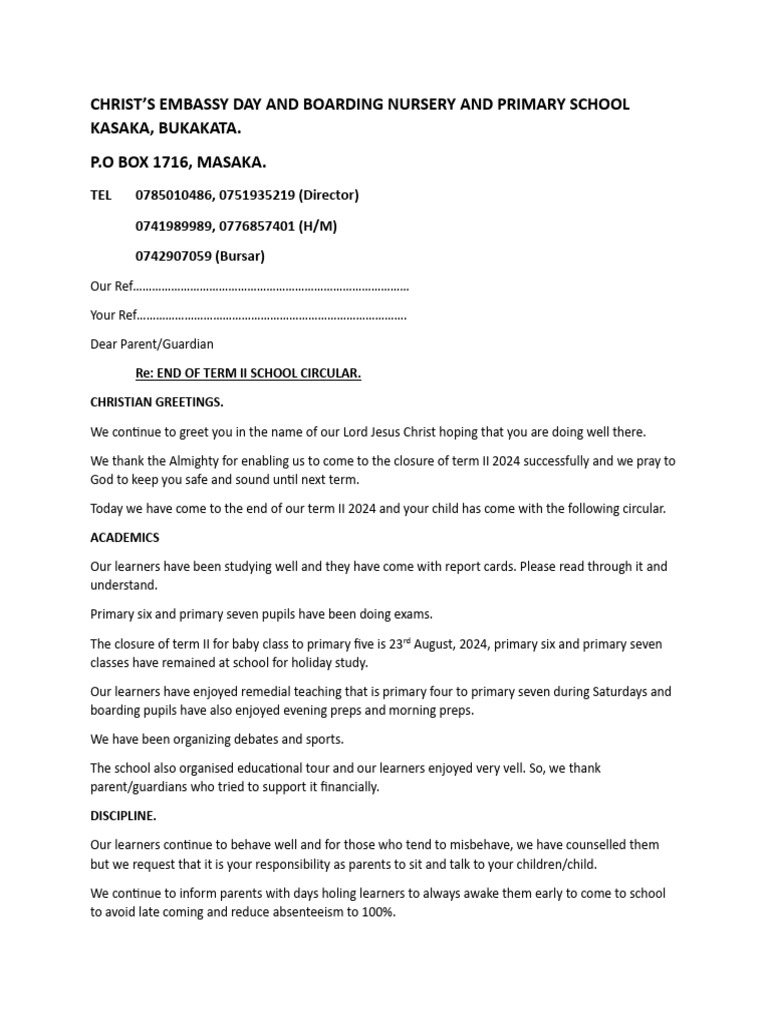 Primary Circular | PDF