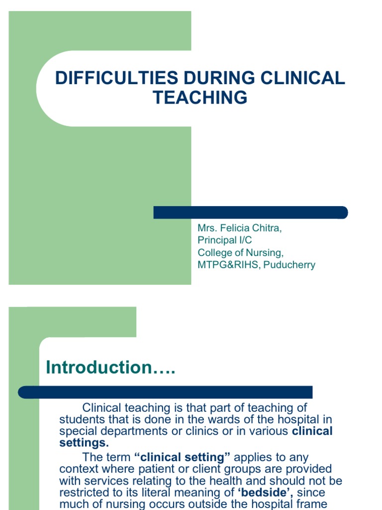 Clinical Teaching in Hospitals | PDF | Self-Improvement