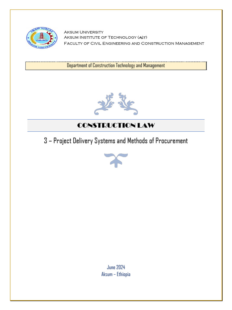 Project Delivery Systems & Method of Procurement | PDF | Construction ...