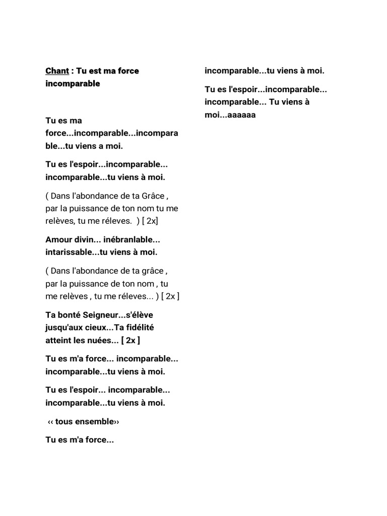 Chant - Tu est-WPS Office | PDF