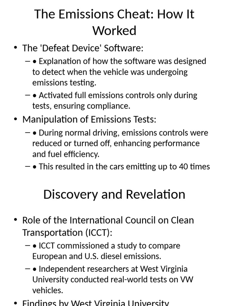 Volkswagen Emission Scandal Presentation | PDF