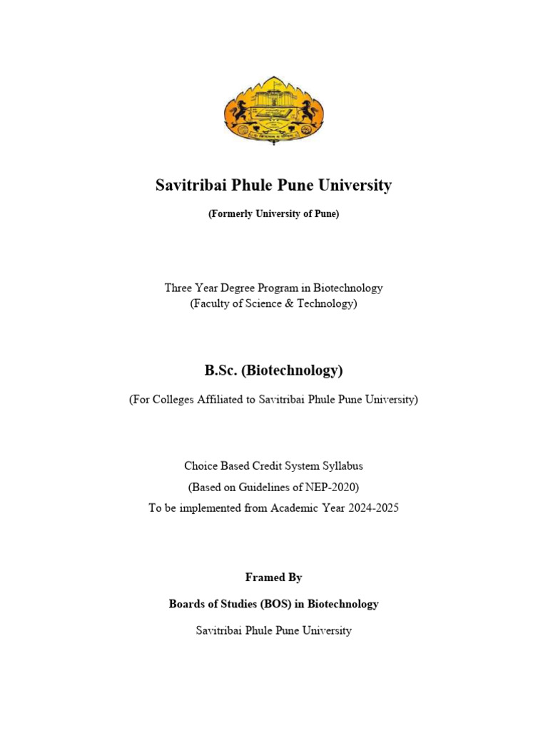 B.Sc. Biotechnology Syllabus 2024-2025 | PDF | Biotechnology | Natural ...