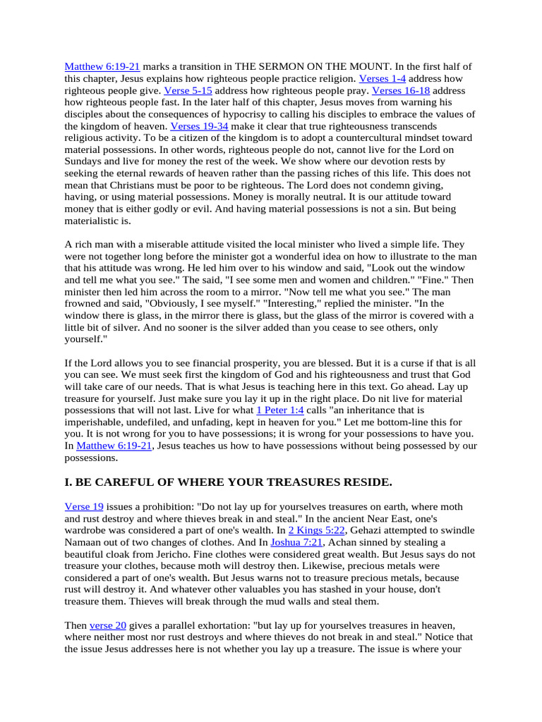 Matthew 6 | PDF