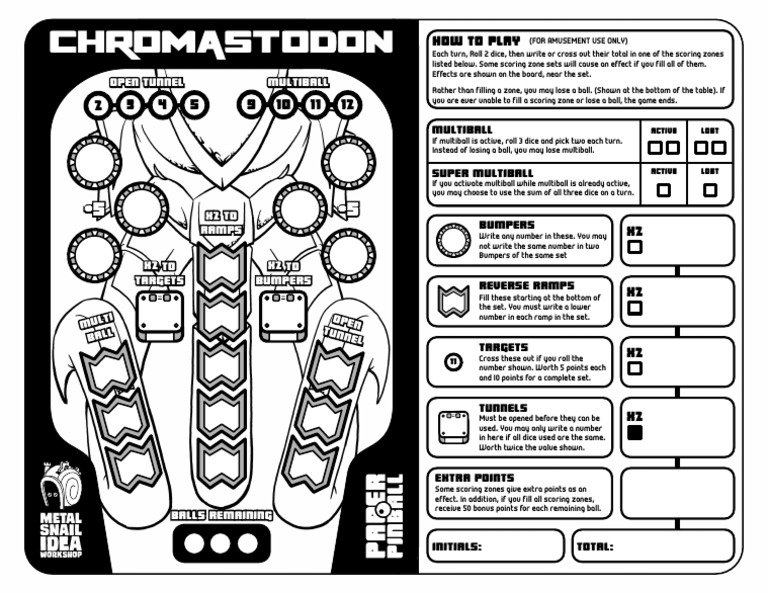 Paper Pinball Chromastodon BW02 | PDF